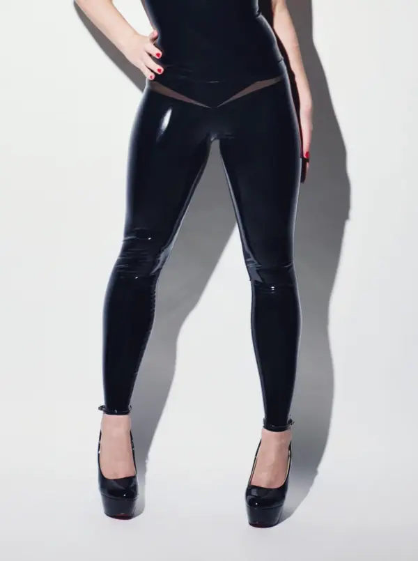 **Graphic Cut Out Latex Leggings** - Antler Design & Low Rise | LatexLuxe